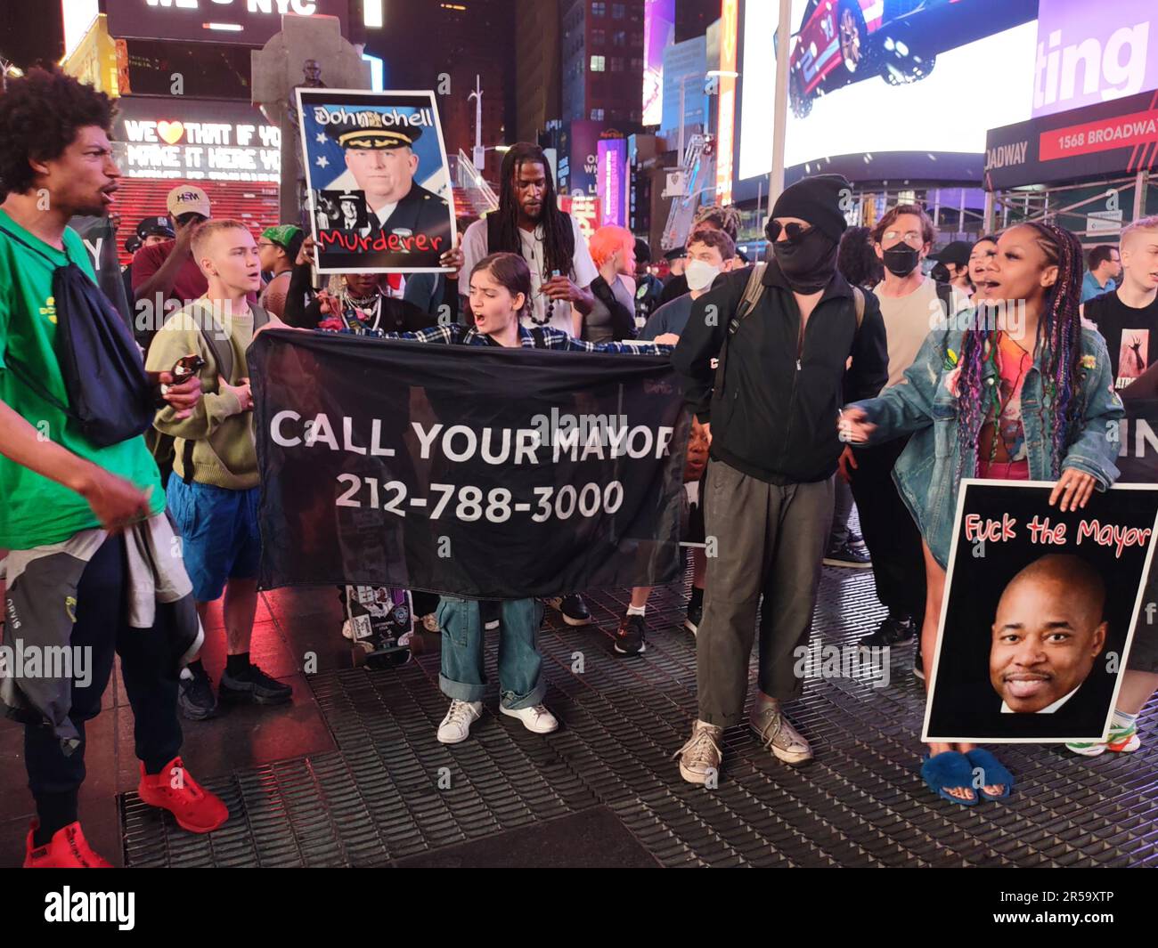 Union Square and Times Square, Manhattan, NY 10036, USA. Intense ...