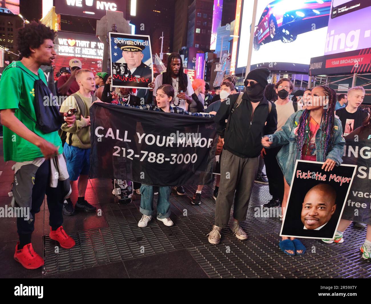 Union Square and Times Square, Manhattan, NY 10036, USA. Intense ...