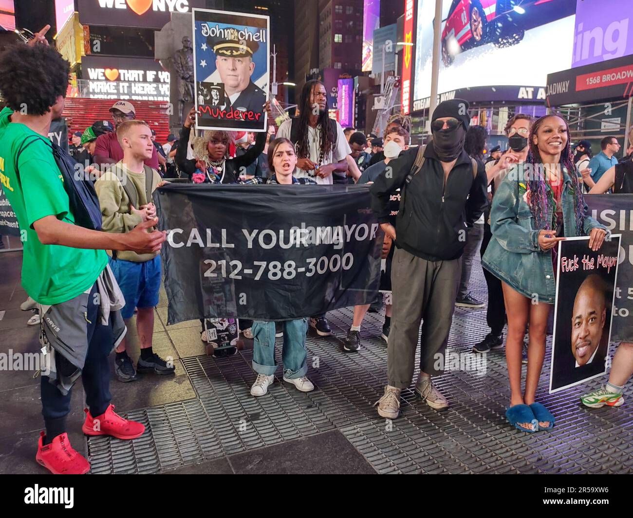 Union Square and Times Square, Manhattan, NY 10036, USA. Intense ...