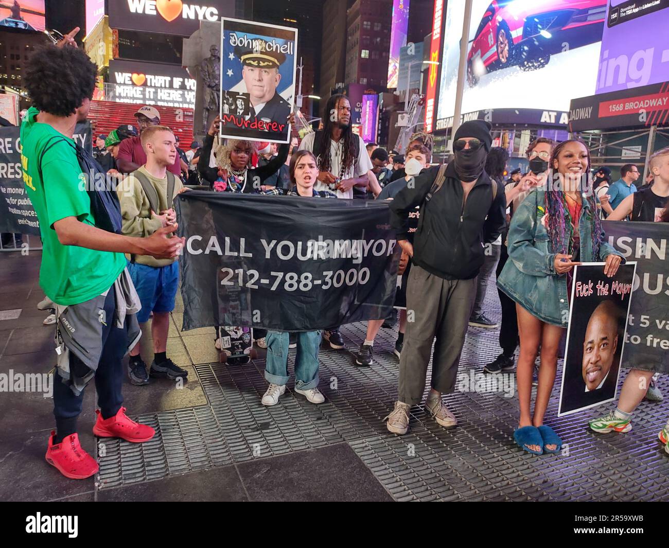Union Square and Times Square, Manhattan, NY 10036, USA. Intense ...