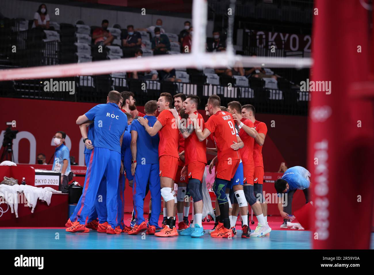 AUG 7, 2021 - Tokyo, Japan: Team RUSSIA in the Volleyball Men's Gold ...