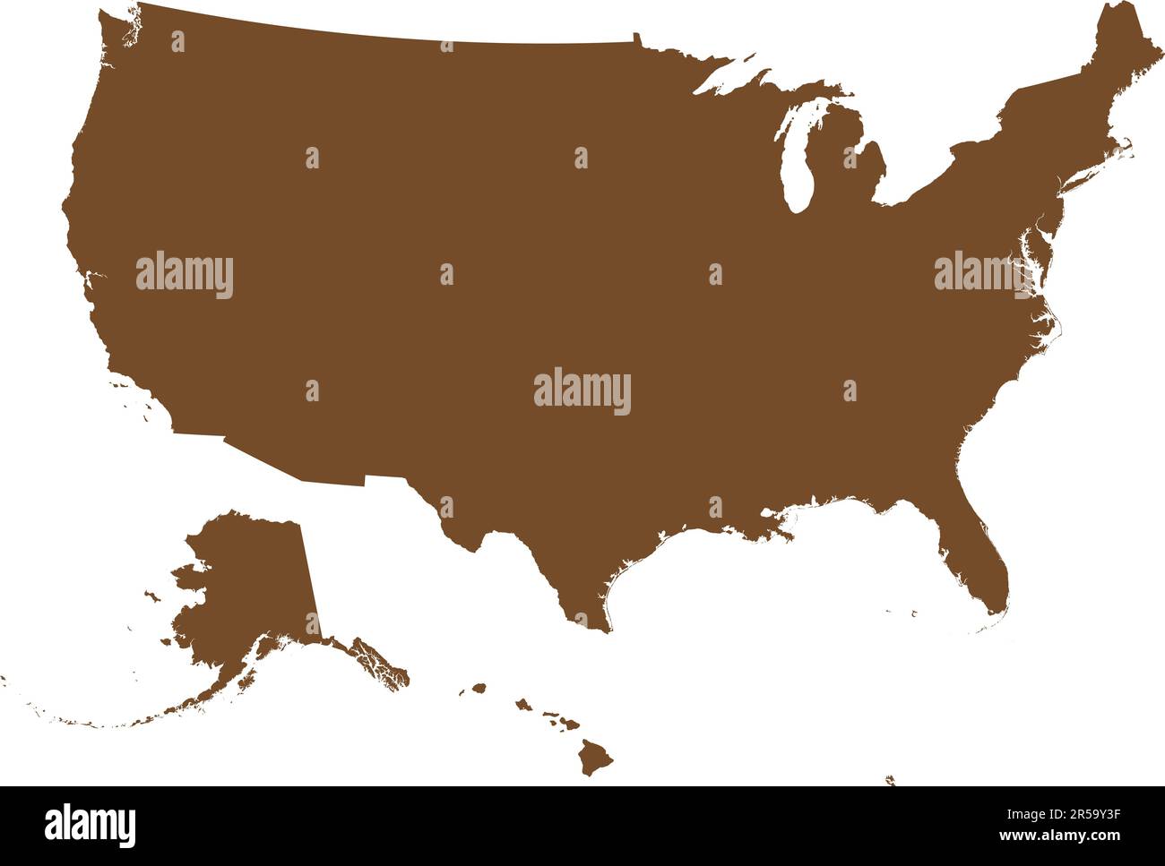 BROWN CMYK color map of USA Stock Vector Image & Art - Alamy