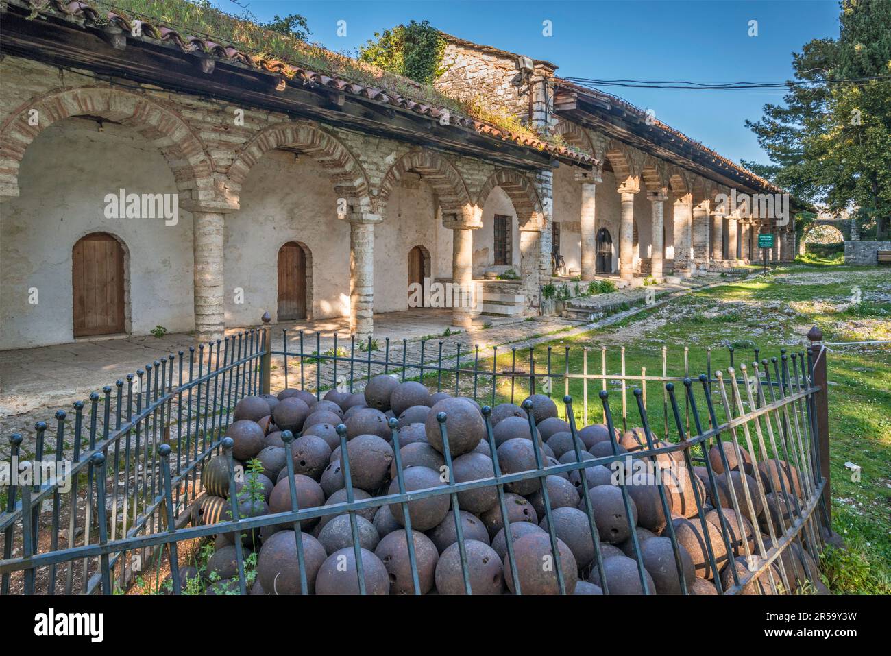 Metal cannon balls, building near Municipal Ethnographic Museum, former ...