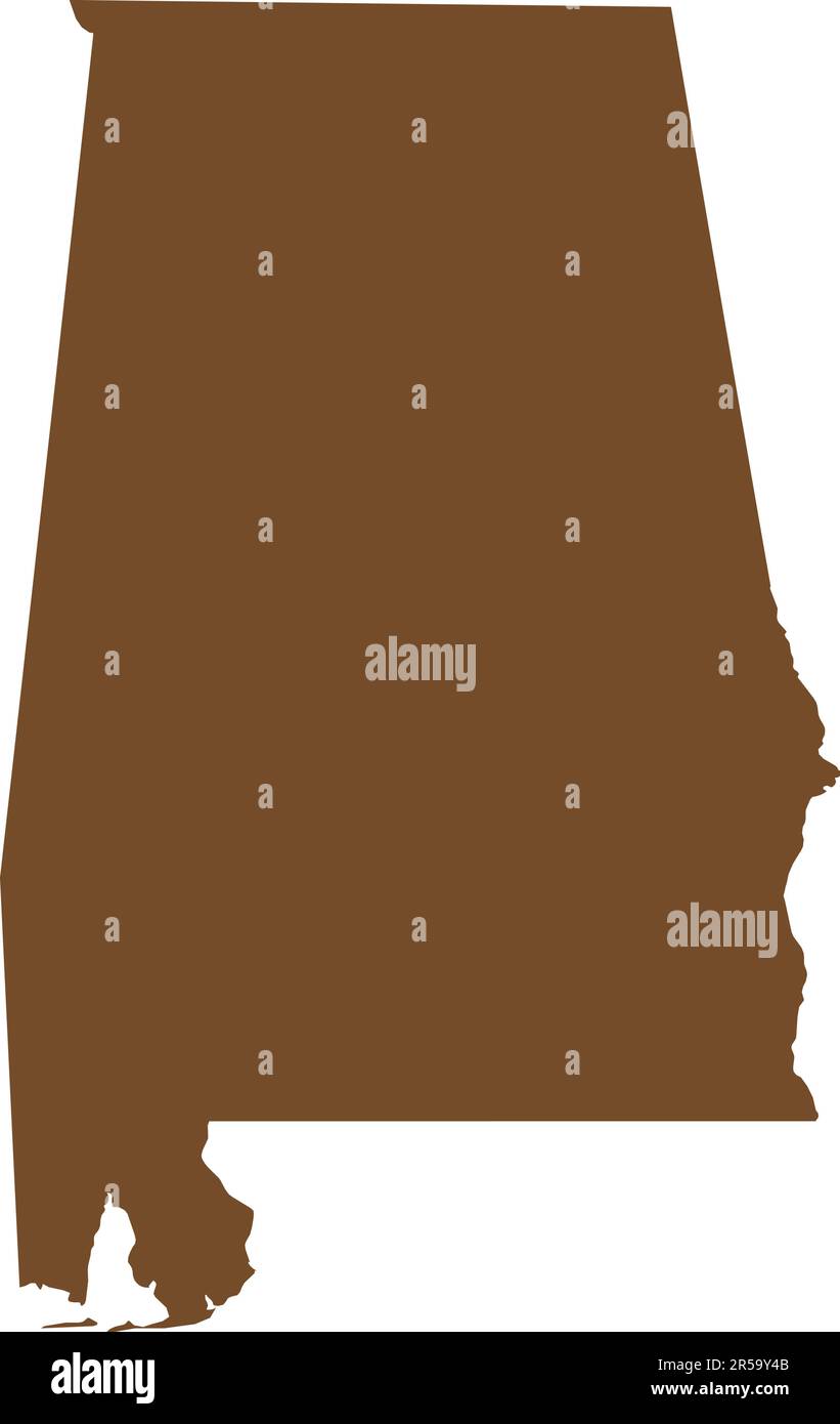 BROWN CMYK color map of ALABAMA, USA Stock Vector Image & Art - Alamy