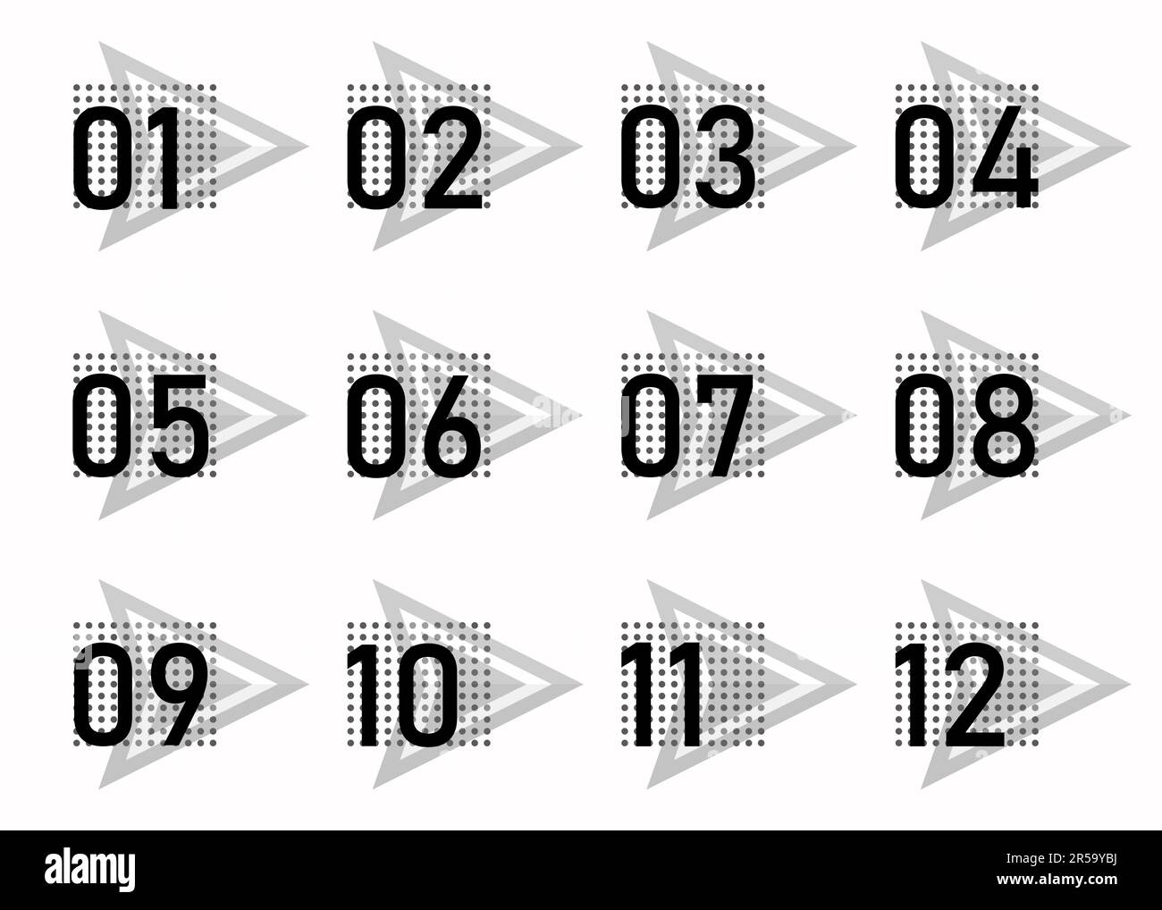 12 steps infographic Black and White Stock Photos & Images - Alamy