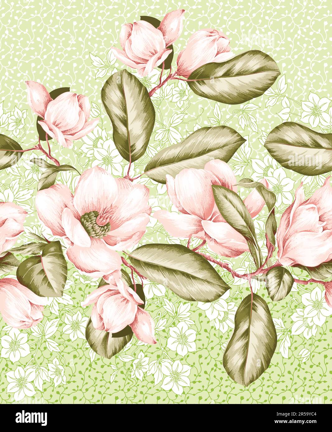 Abstract Design of Textured Flowers Ready for Textile Prints Stock ...