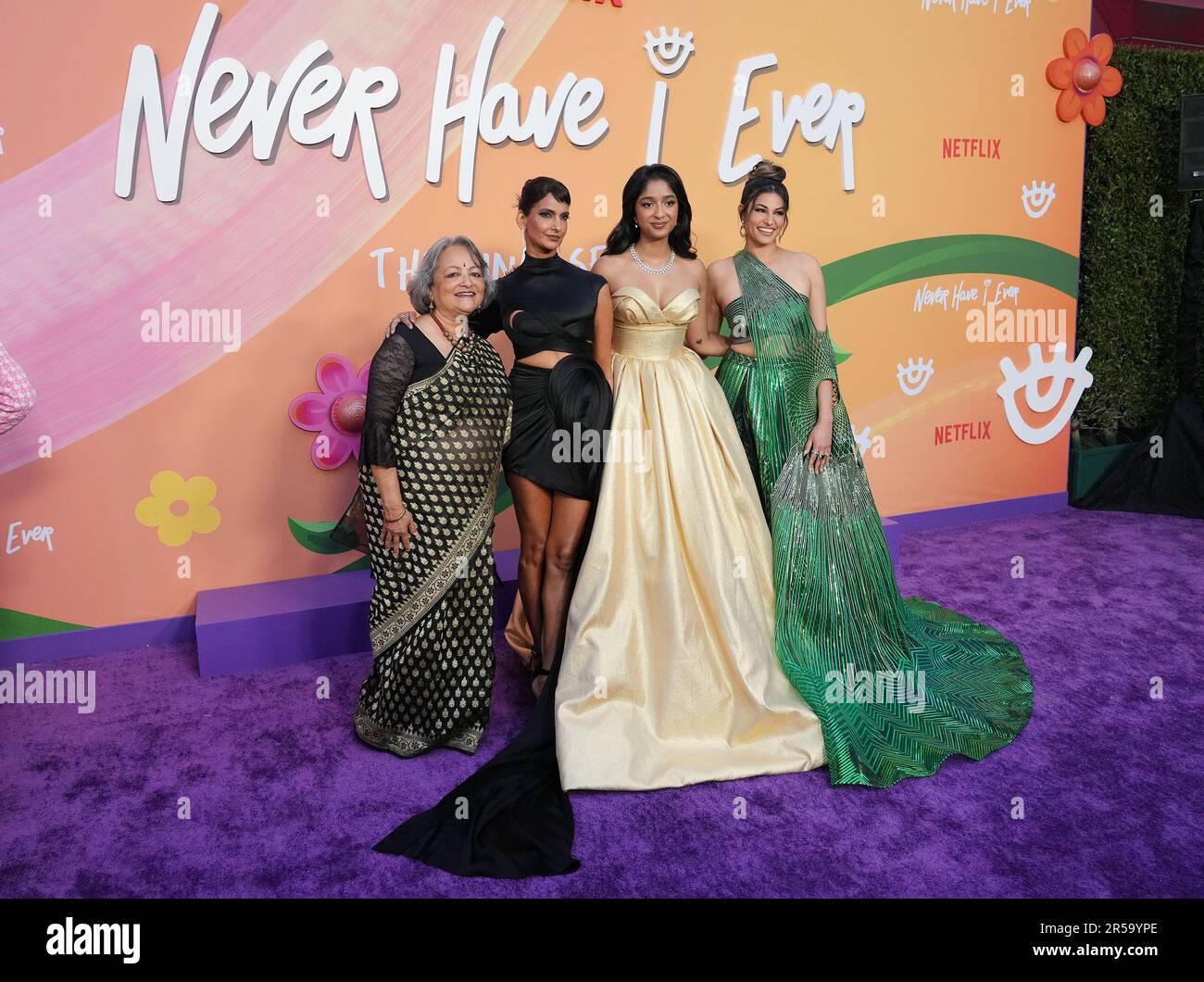 Los Angeles, USA. 01st June, 2023. (L-R) Ranjita Chakravarty, Poorna Jagannathan, Maitreyi ...