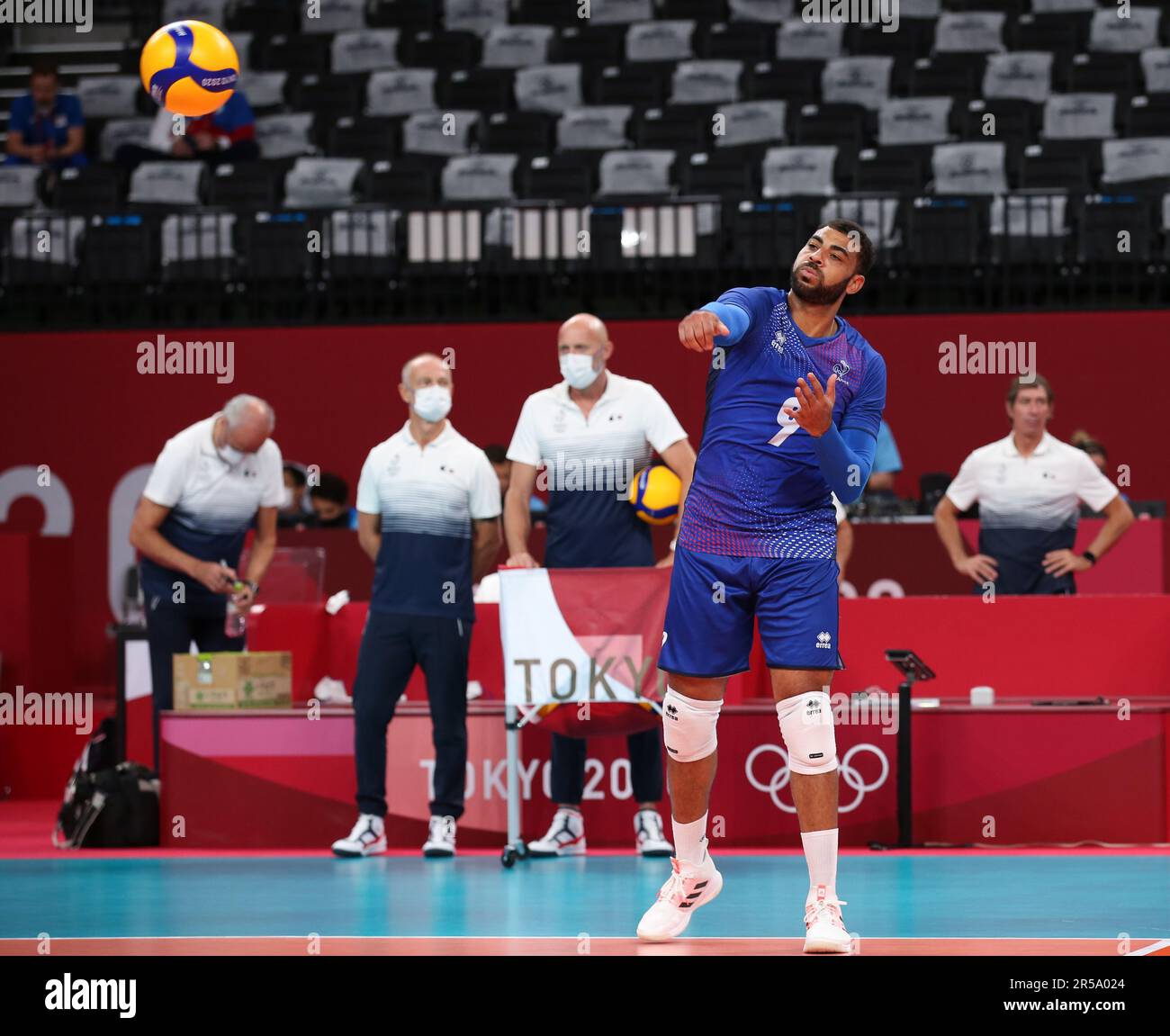 AUG 7, 2021 - Tokyo, Japan: Earvin NGAPETH #9 of Team FRANCE in the ...
