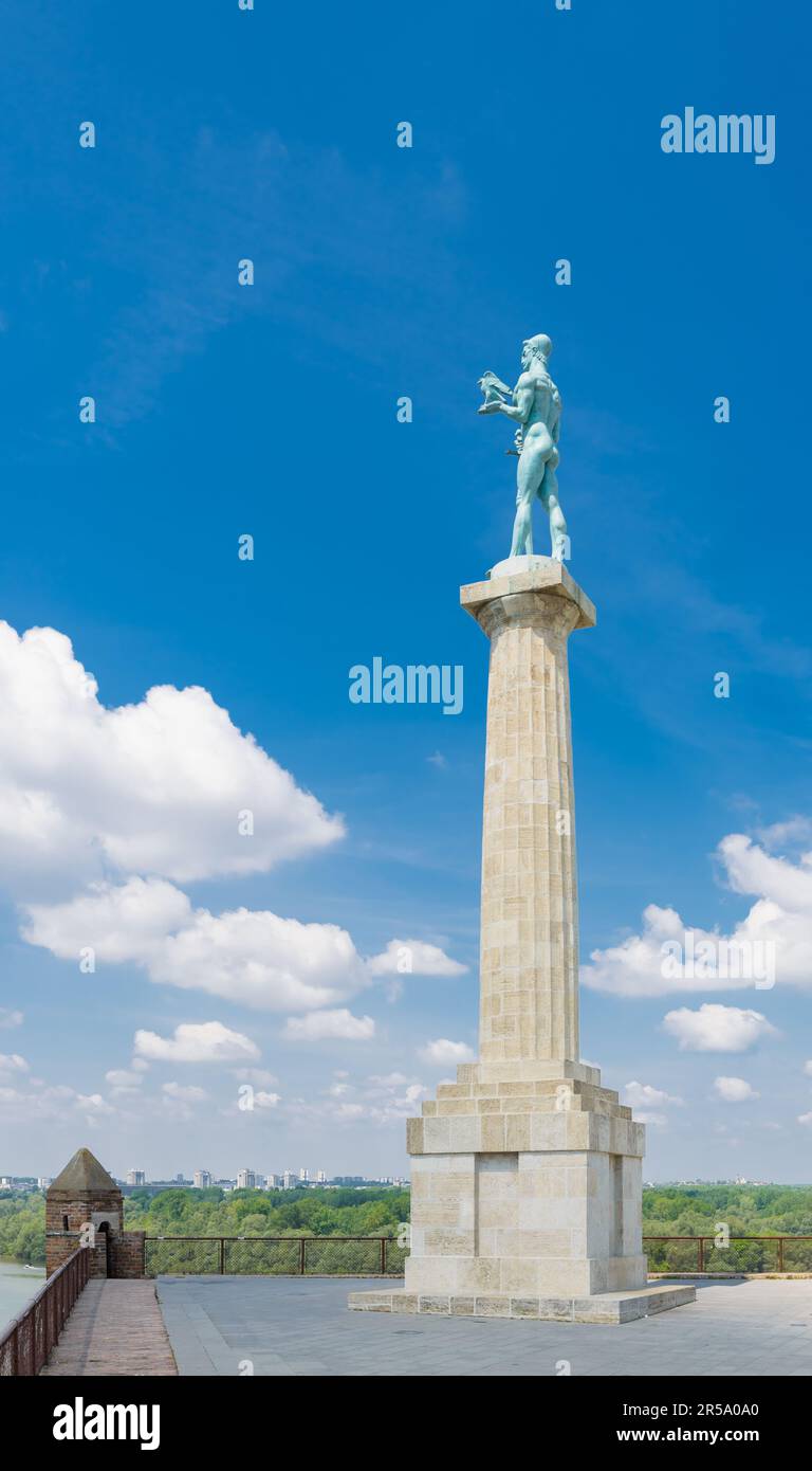 Pobednik monument (1927) in the Upper Town of the Belgrade Fortress ...