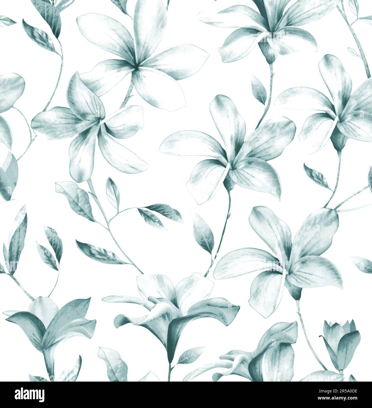 Abstract Design of Textured Flowers Ready for Textile Prints Stock ...