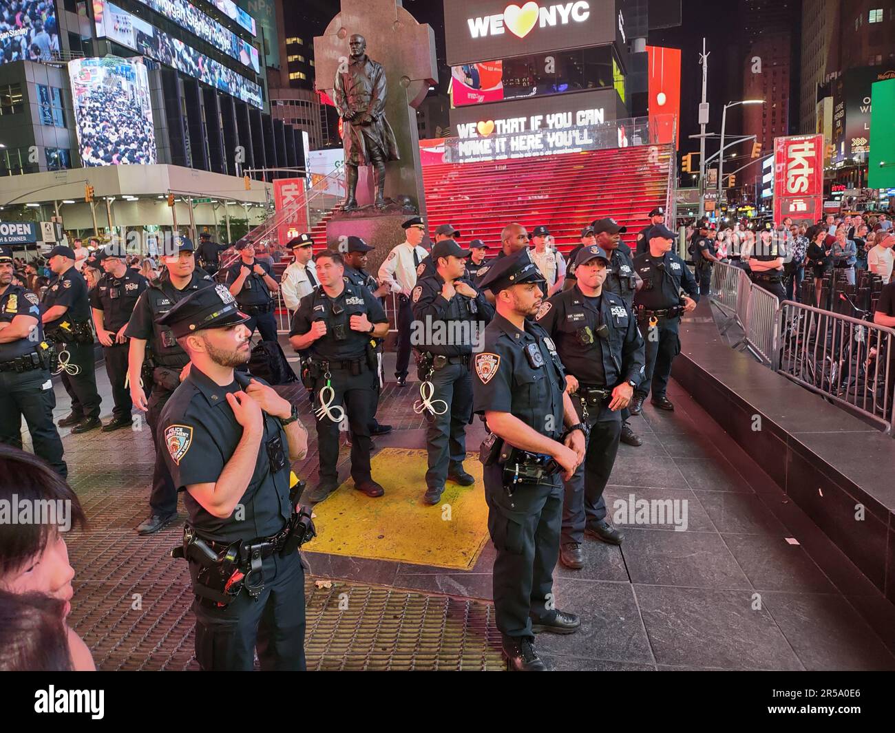 Union Square and Times Square, Manhattan, NY 10036, USA. Intense ...