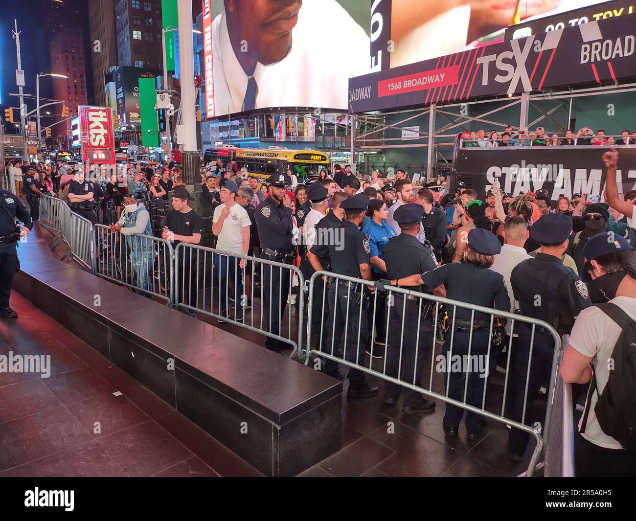 Union Square and Times Square, Manhattan, NY 10036, USA. Intense ...