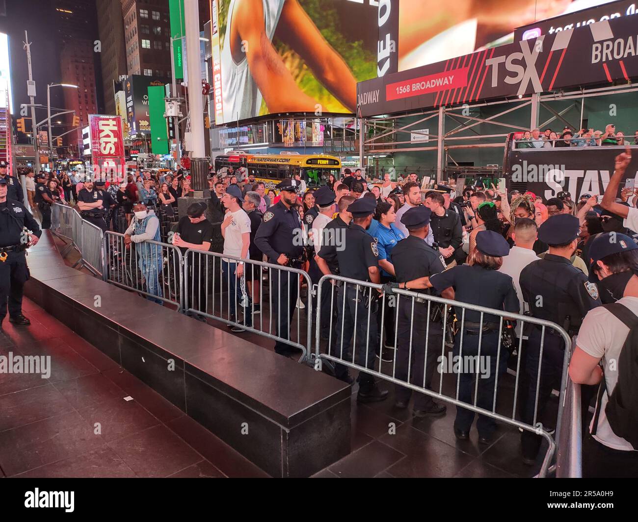 Union Square and Times Square, Manhattan, NY 10036, USA. Intense ...
