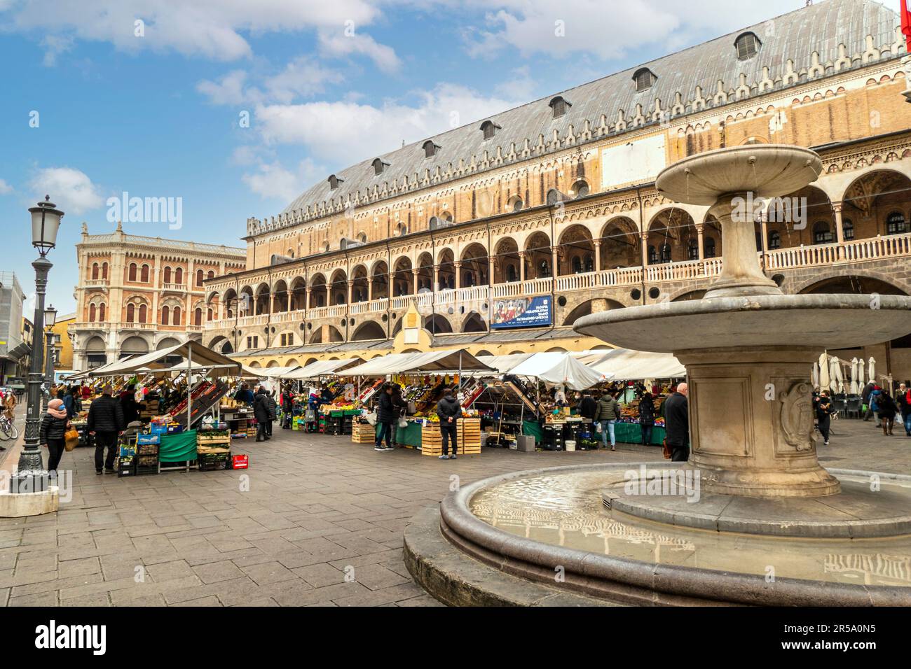 Padova, Italy - 03-05-2022: Piazza delle Erbe with the historic Padua ...