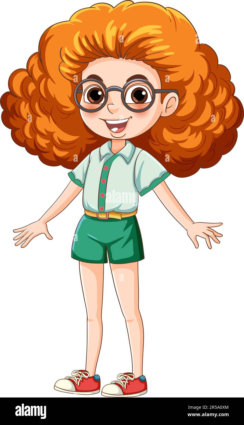 Set Of Nerd Geek Girl Cartoon Character Wearing Glasses Illustration Stock Vector Image And Art