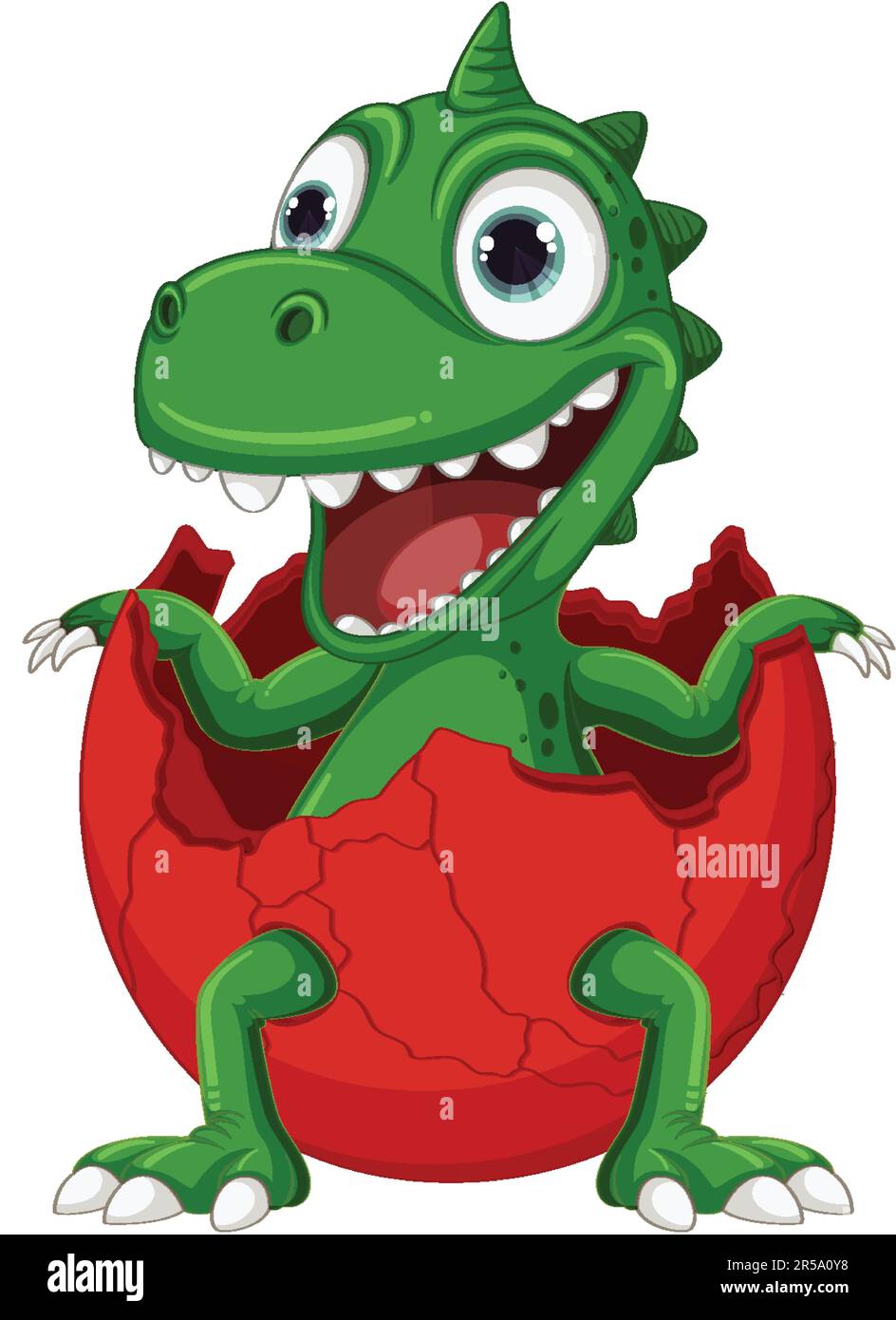 Little Dinosaur Monster Hatching from Egg illustration Stock Vector ...