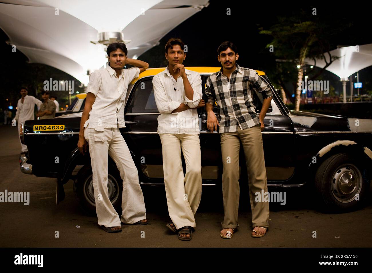 Taxi cab drivers at the Mumbai International Airport, Mumbai, India ...