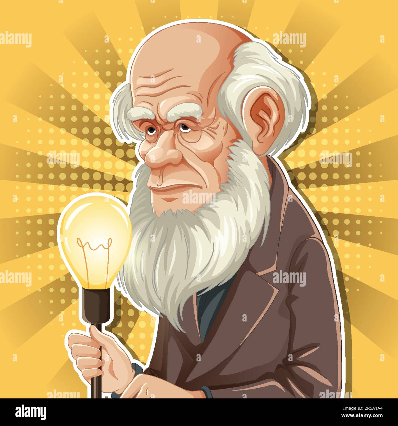 Bangkok, Thailand May 22, 2023. Caricature of Charles Darwin cartoon ...