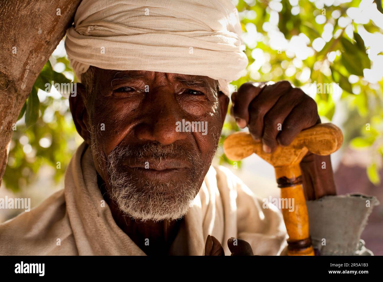 Portrait of an old Ethiopian man at Bet Giyorgis, Lalibela, Northern ...