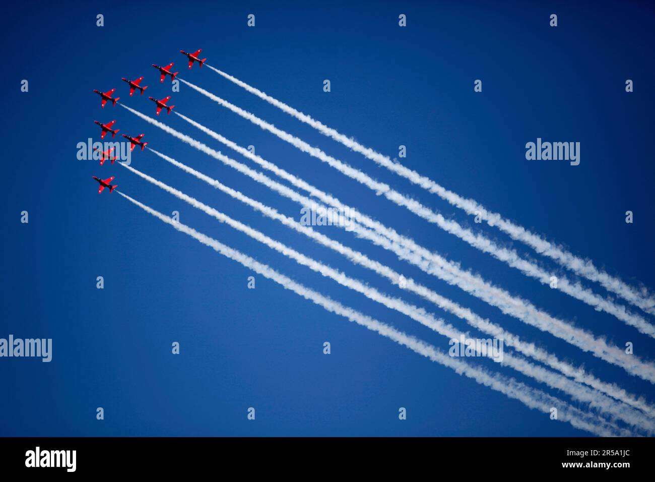The Royal Air Force Aerobatic Team, The Red Arrows, go through their ...