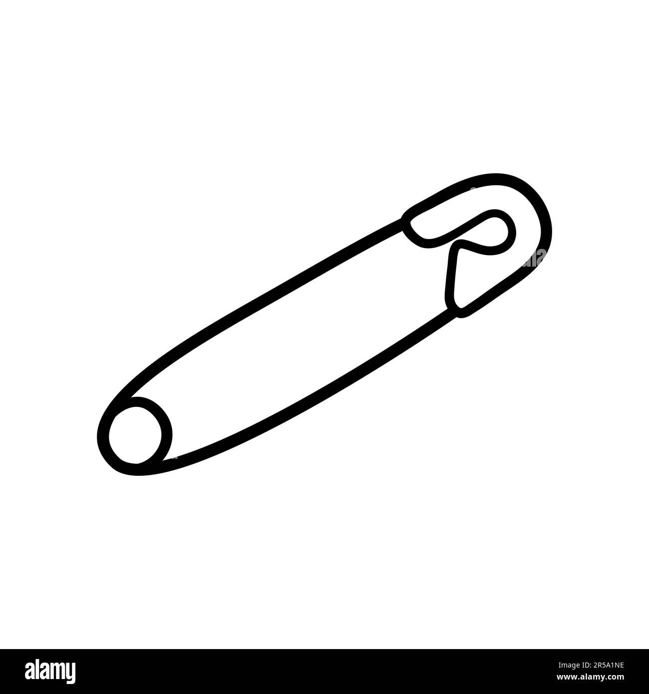 Safety pin. Hand drawn sketch icon of sewing element. Vector ...