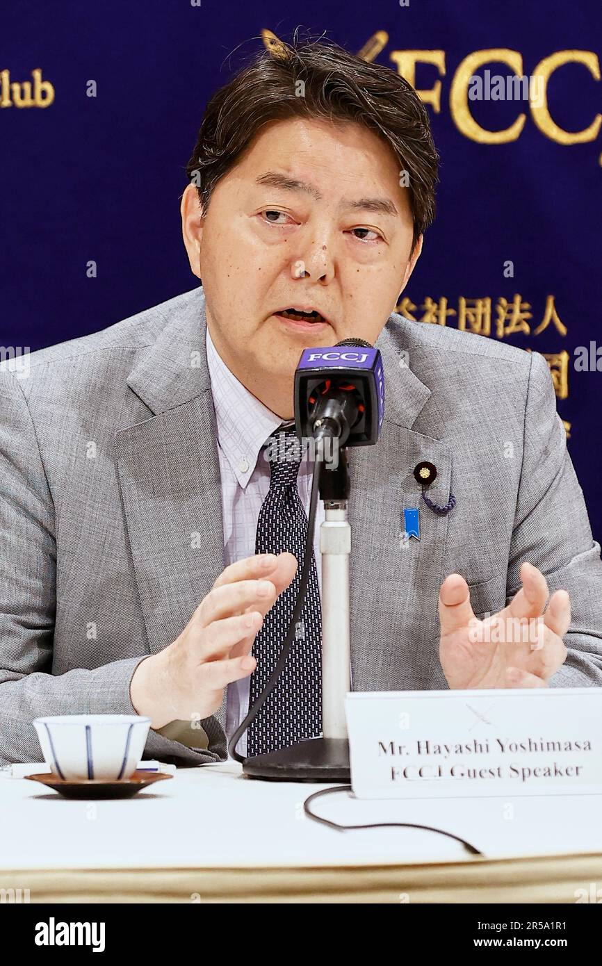 Tokyo, Japan. 2nd June, 2023. Japan's Foreign Minister Hayashi ...
