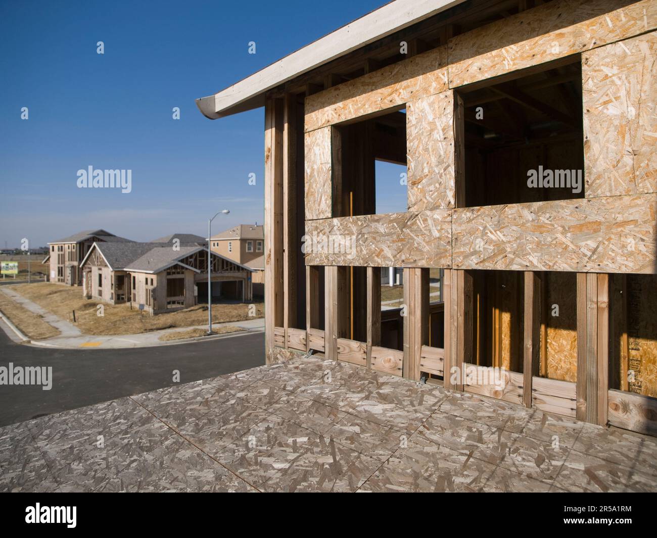 Structures in a failed and abandoned housing development Stock Photo ...