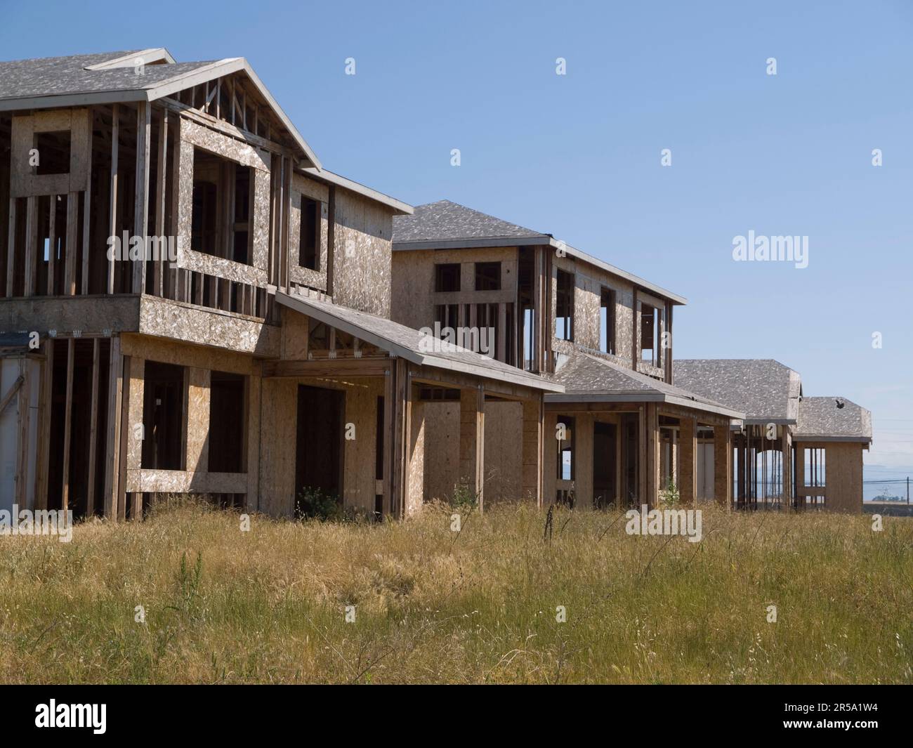 Structures in a failed and abandoned housing development Stock Photo ...