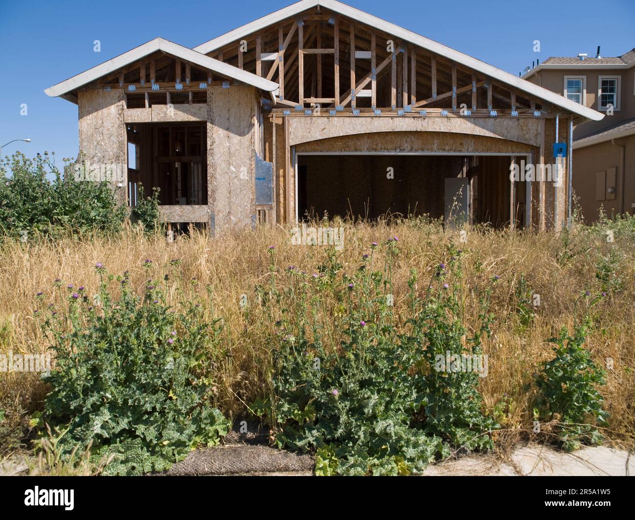 Structures in a failed and abandoned housing development Stock Photo ...
