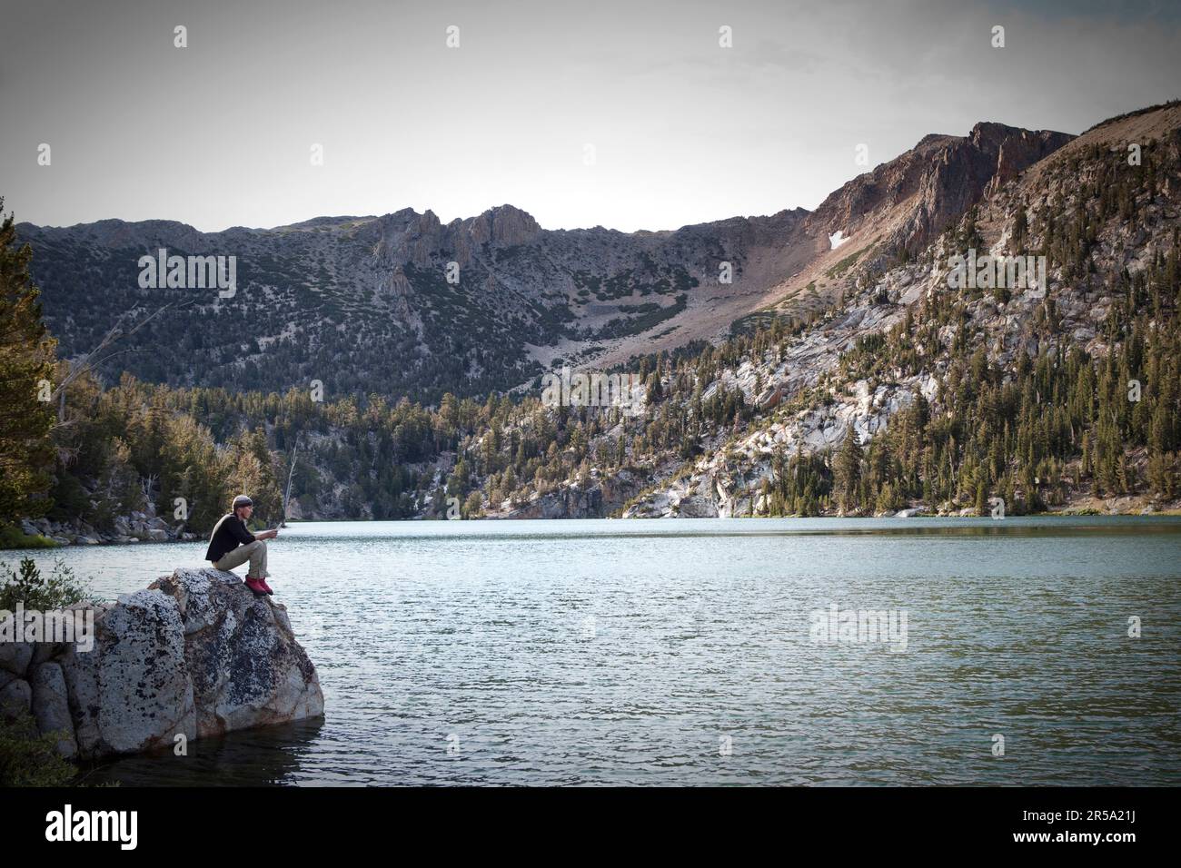 Reading a book at Star Lake, CA Stock Photo - Alamy
