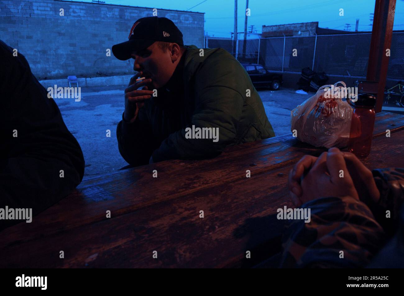 This photo is from inside a homeless shelter in Cleveland, Ohio Stock ...