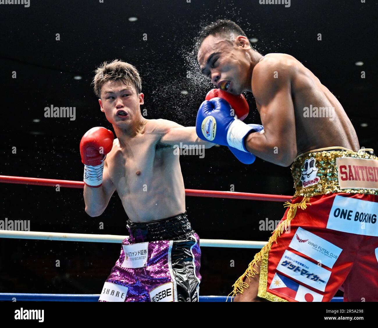 Tokyo, Japan. 31st May, 2023. Hayato Tsutsumi (red gloves) of Japan and ...
