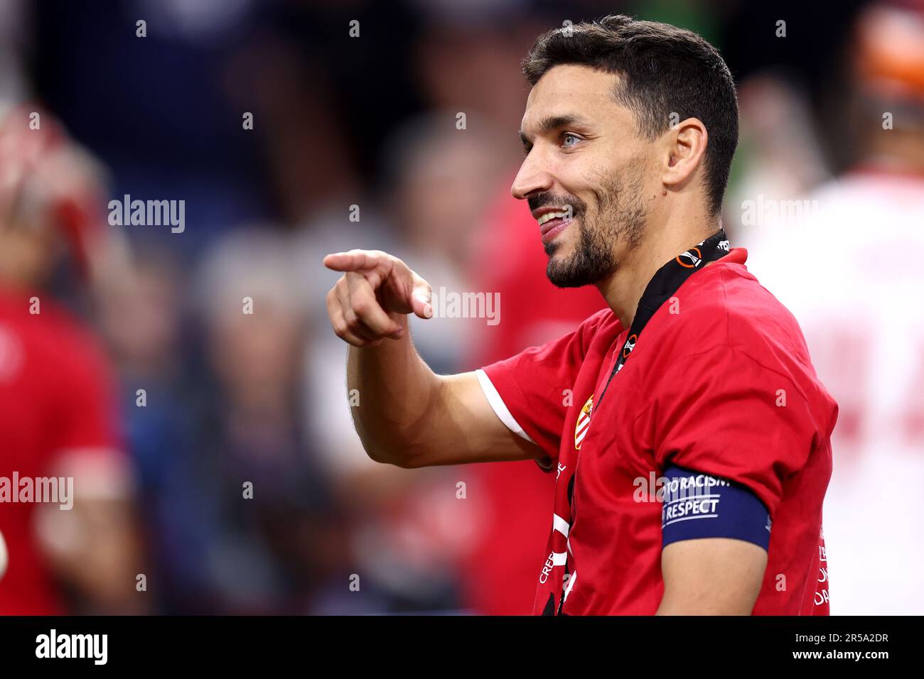 Jesus Navas of Sevilla FC celebrates at the end of the UEFA Europa ...