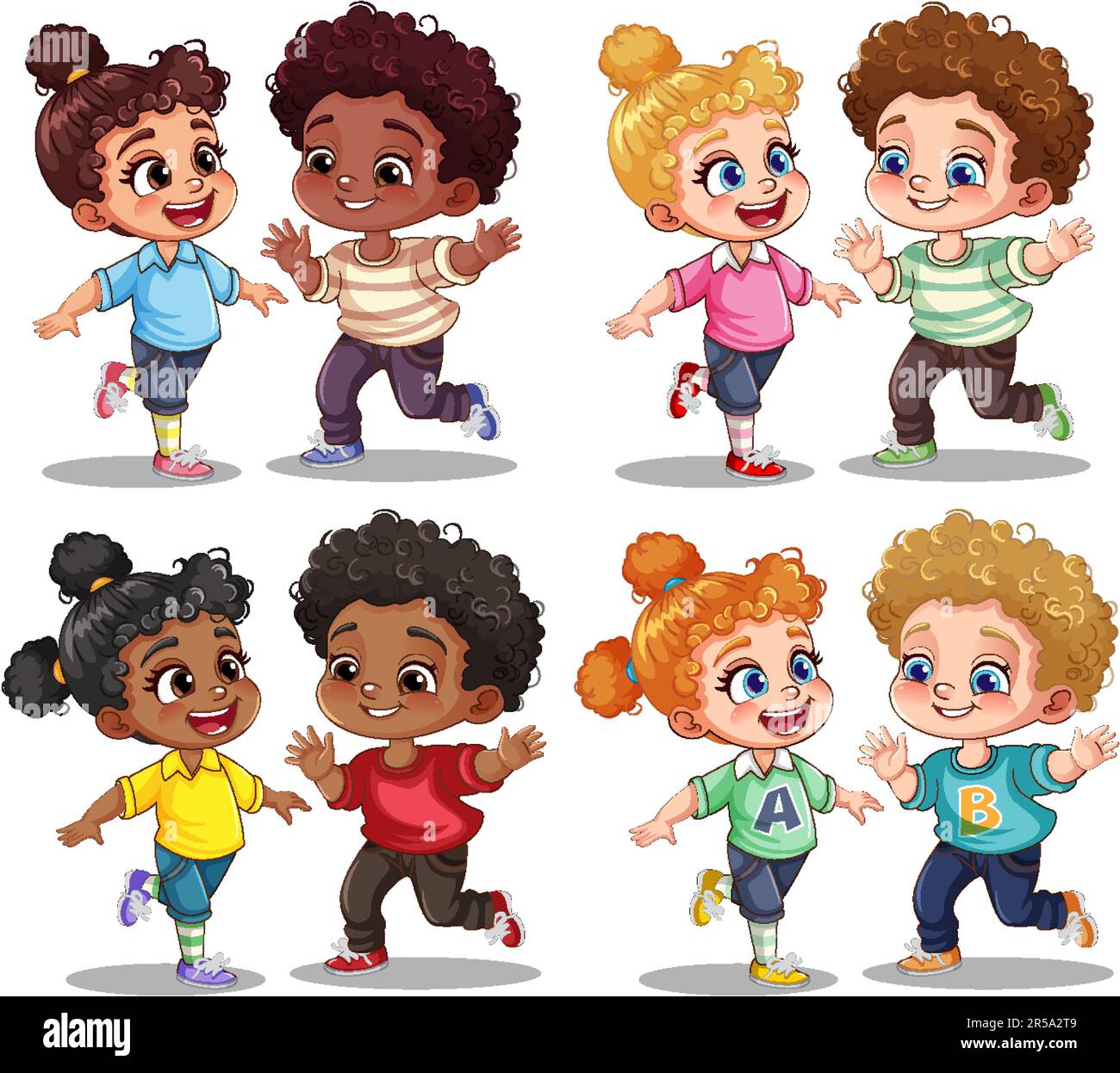 Set of kids friend with mix race illustration Stock Vector Image & Art ...