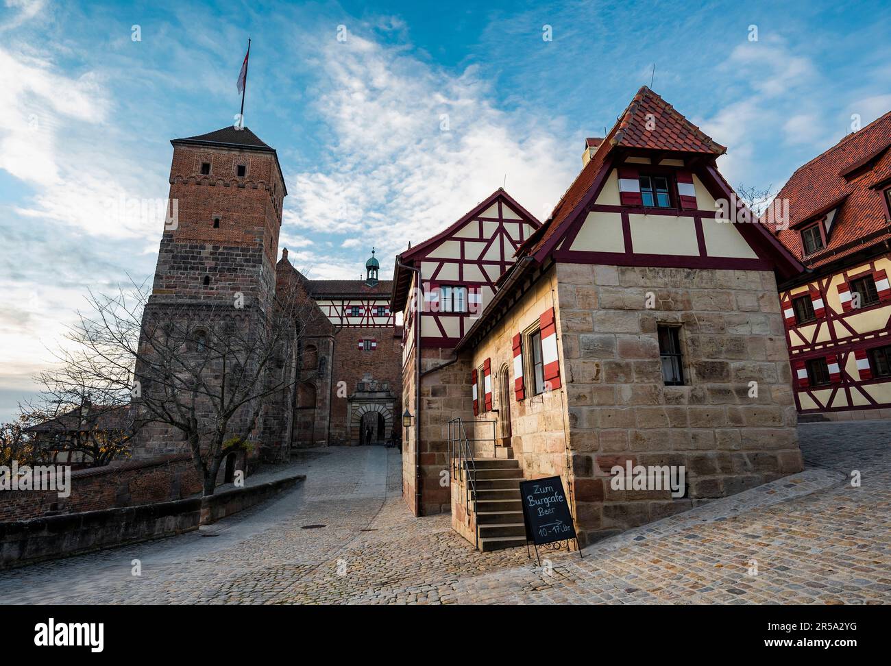 the courtyard at the Kaiserburg castle in Nuremberg Stock Photo - Alamy