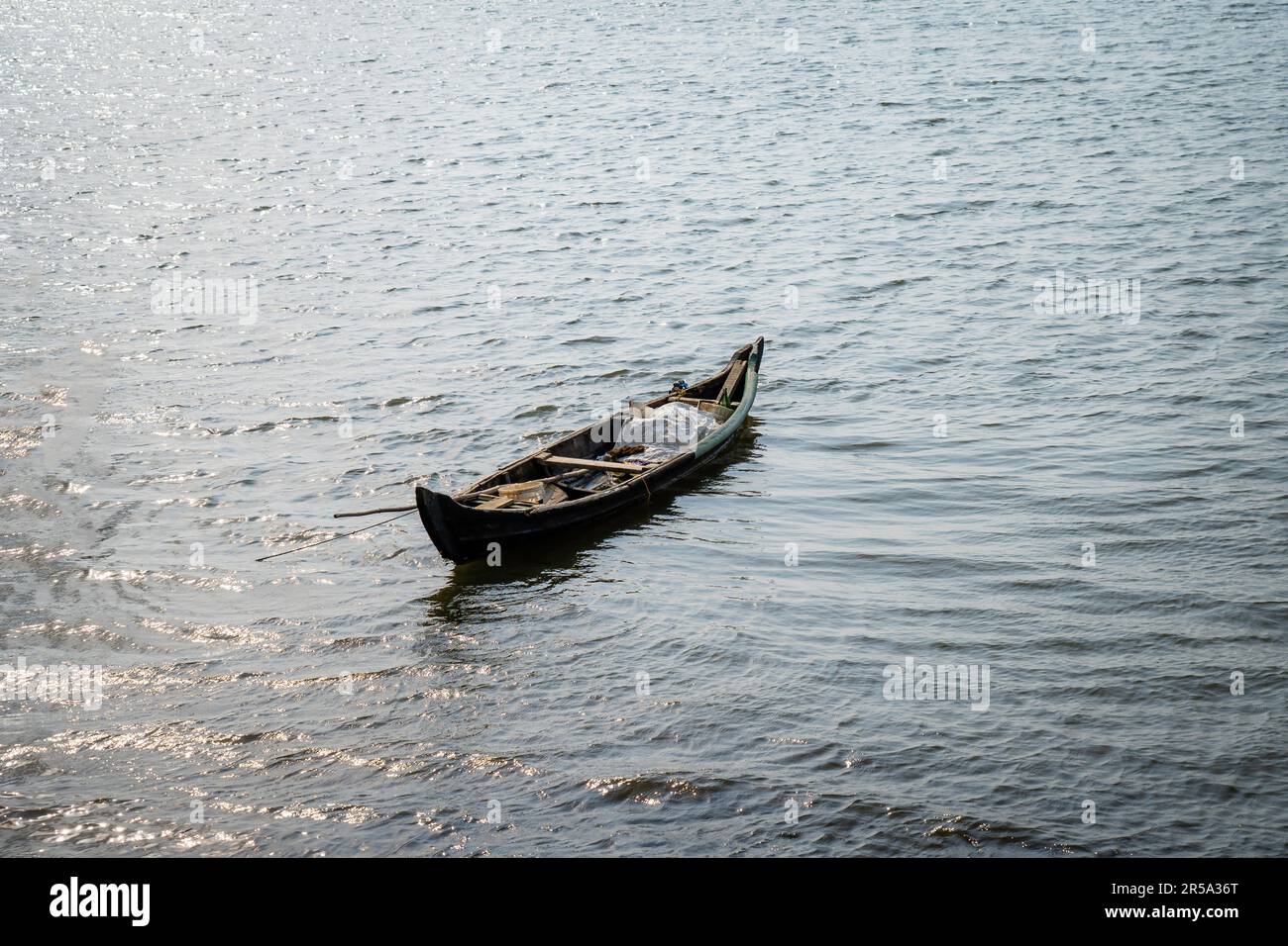 boat floating on the river Stock Photo - Alamy