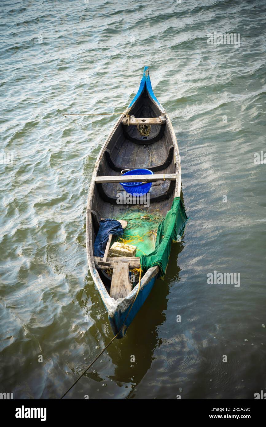 boat floating on the river Stock Photo - Alamy