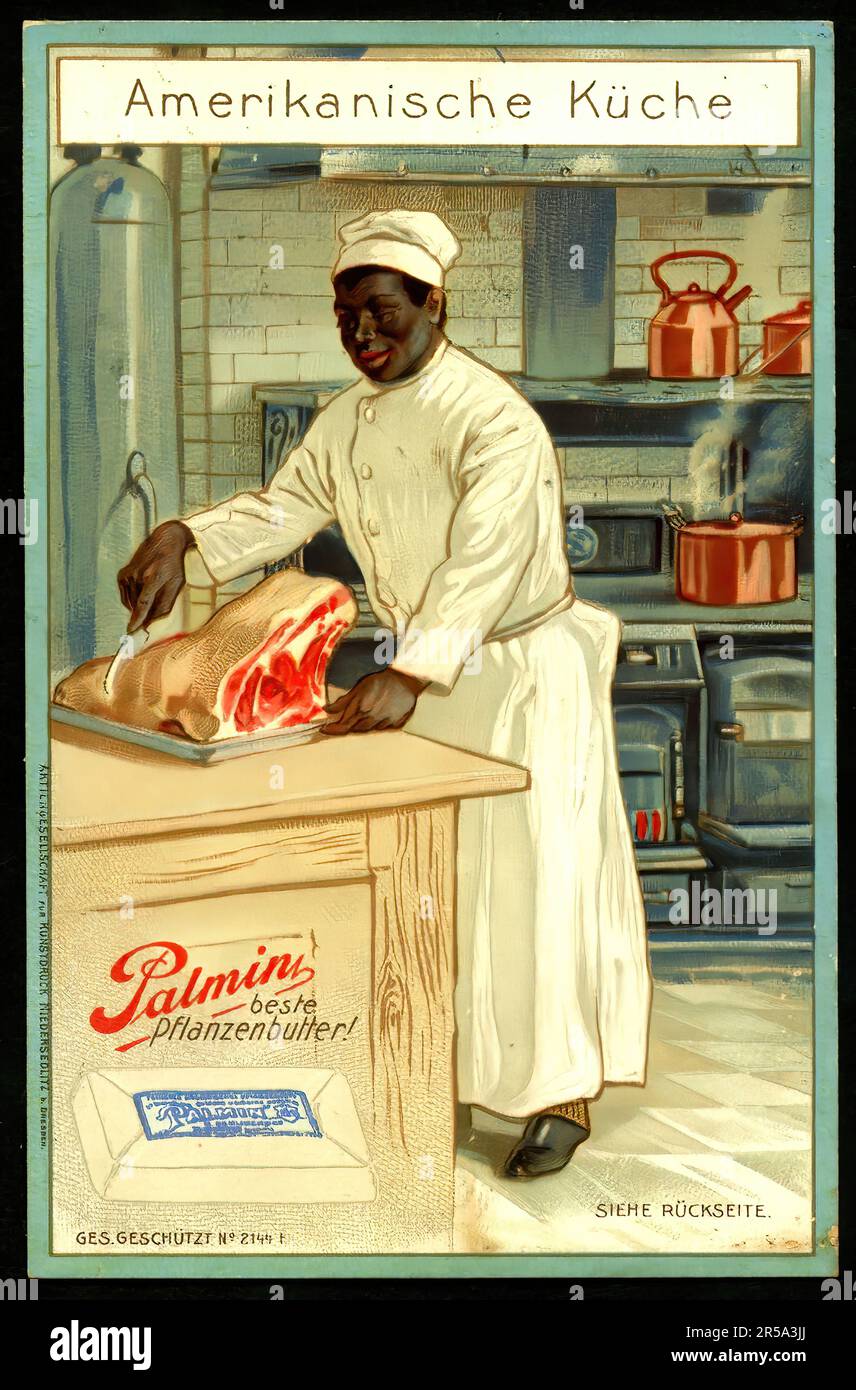 American Cook - Vintage German Tradecard Stock Photo - Alamy