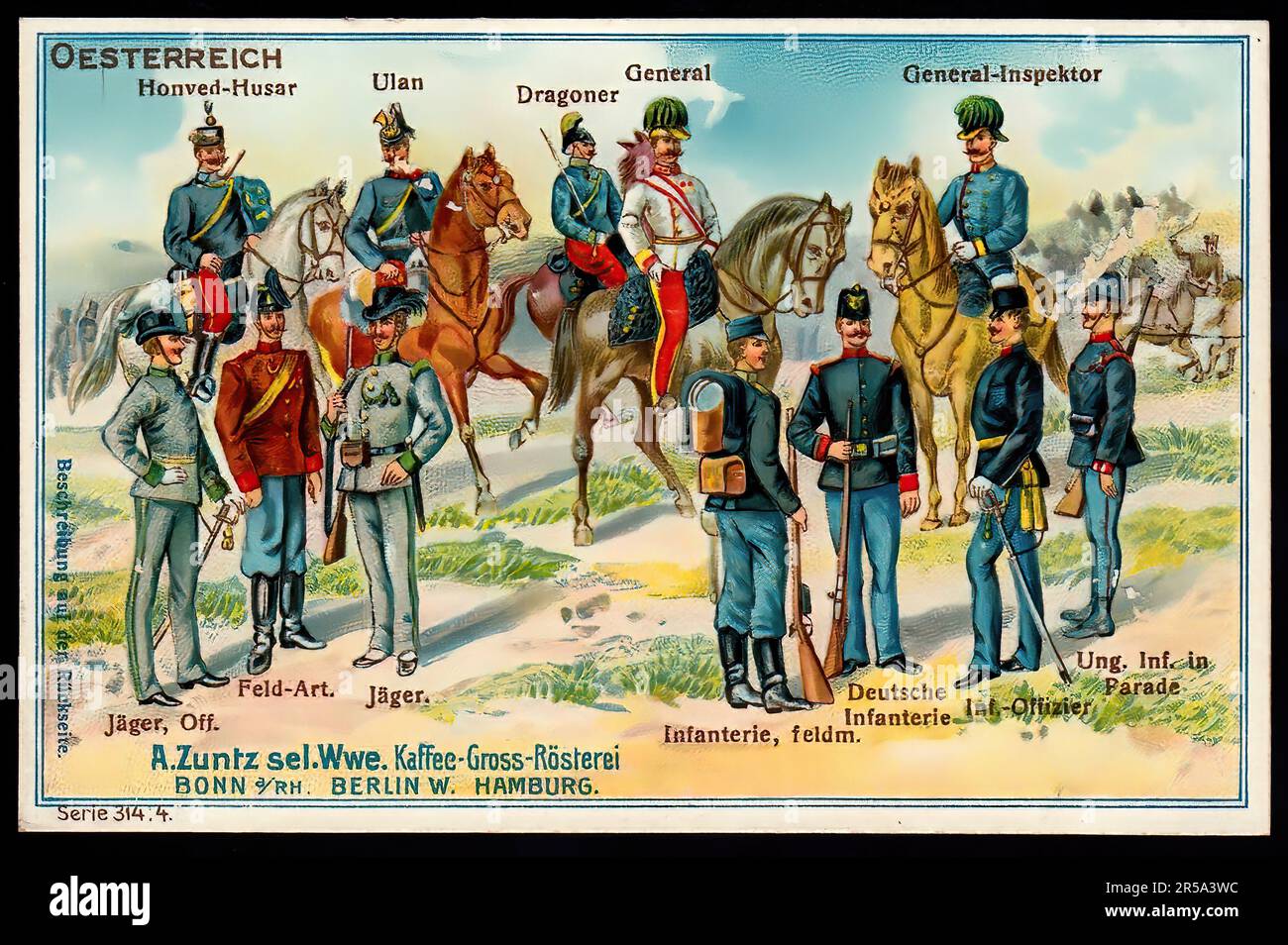 Austrian Uniforms - Vintage German Trade Card Stock Photo - Alamy