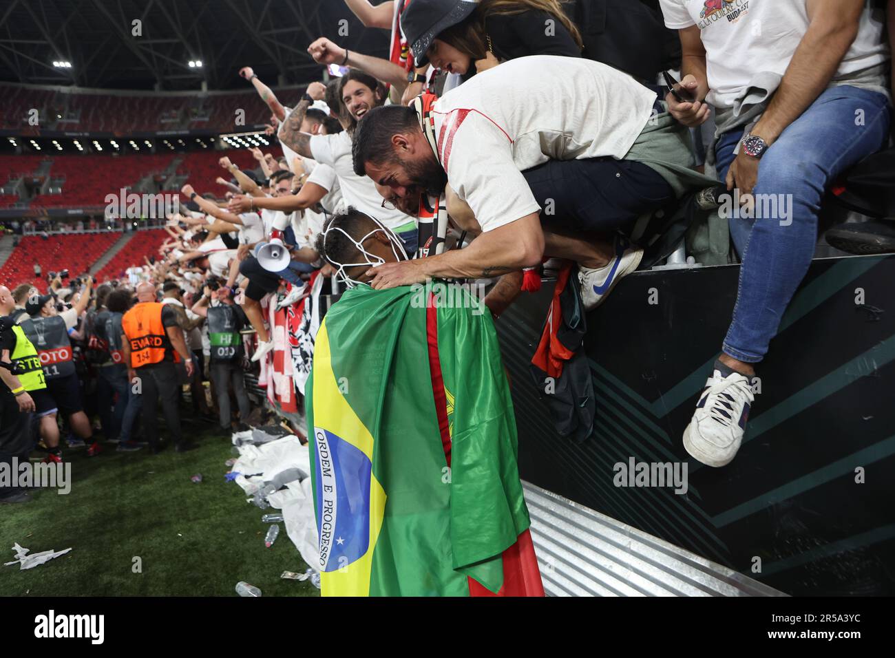 Fernando Reges of Sevilla FC celebrates at the end of the UEFA Europa ...