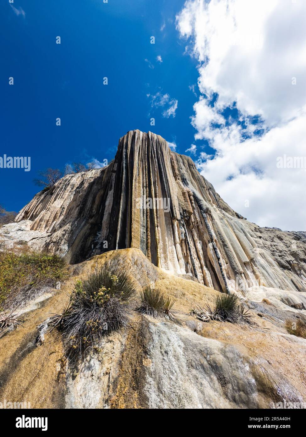 Petrified waterfall at Hierve el Agua, in Oaxaca state, Mexico Stock ...