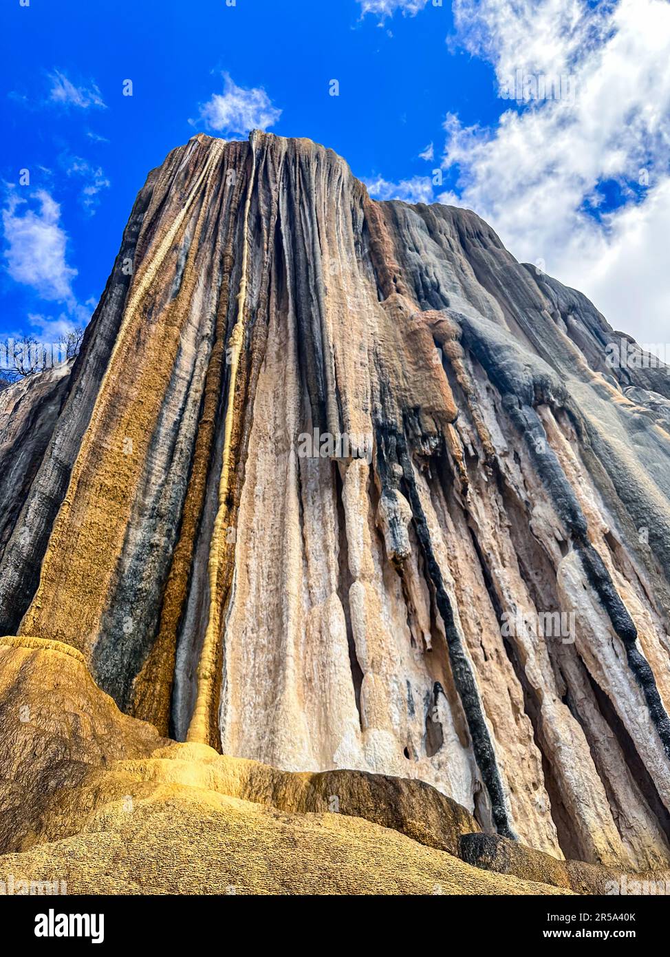Petrified waterfall at Hierve el Agua, in Oaxaca state, Mexico Stock ...