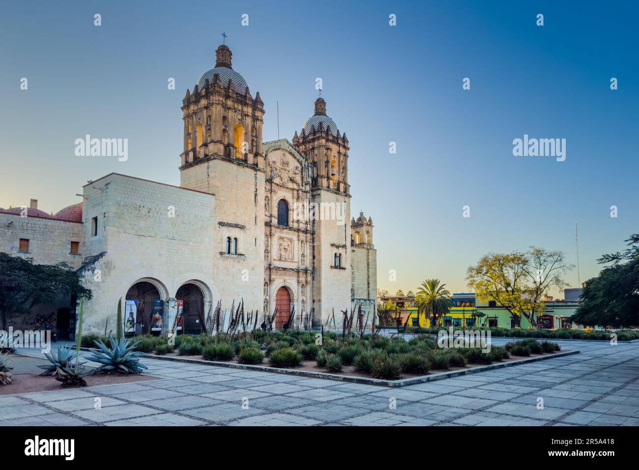 Santo Domingo church in Oaxaca, Mexico, at sunset Stock Photo - Alamy
