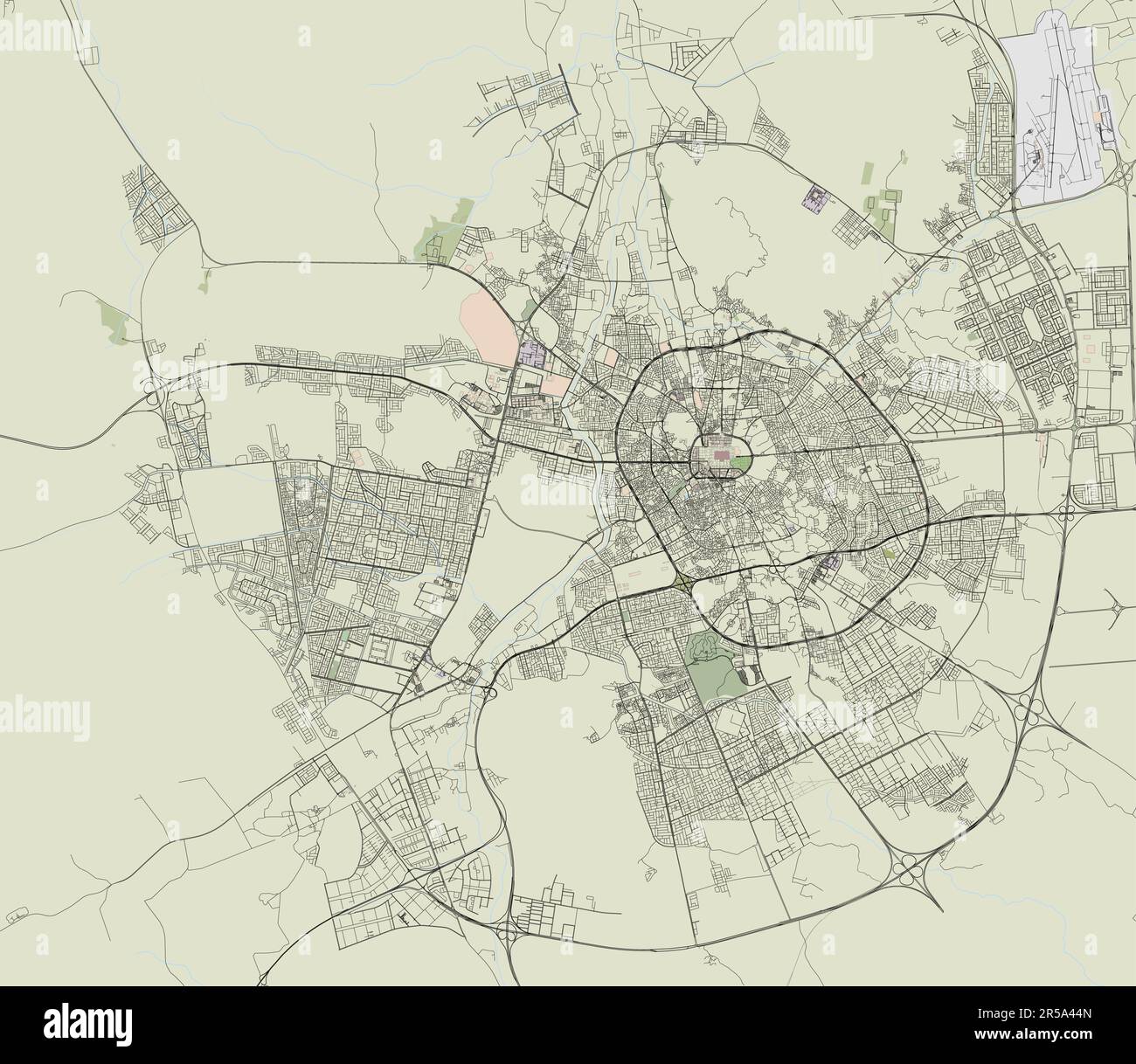 Detailed vector map of Al Madinah Al Munawwarah, Saudi Arabia Stock ...