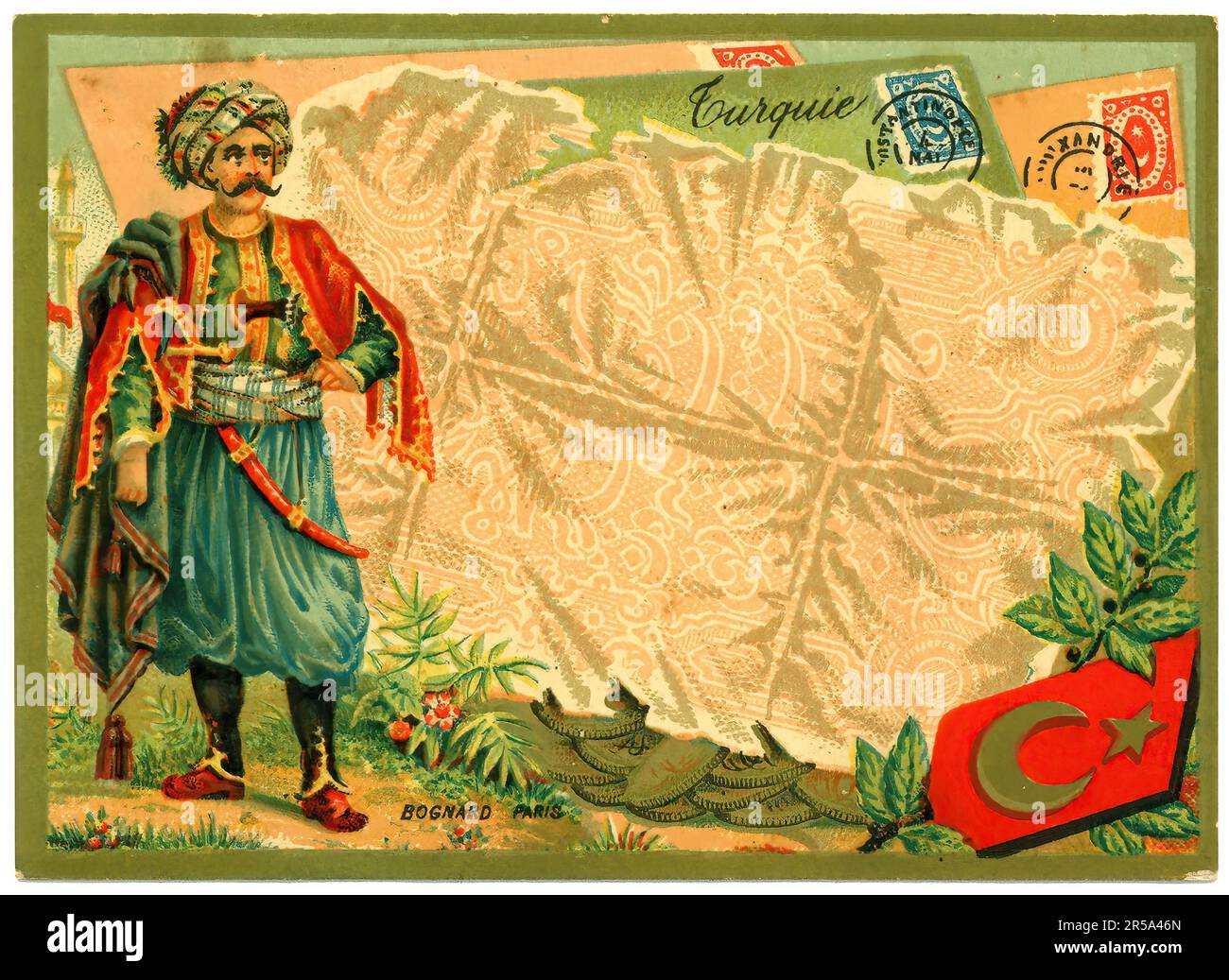 Banknotes, Turkey - Vintage French Tradecard, Belle Epoque Era Stock ...