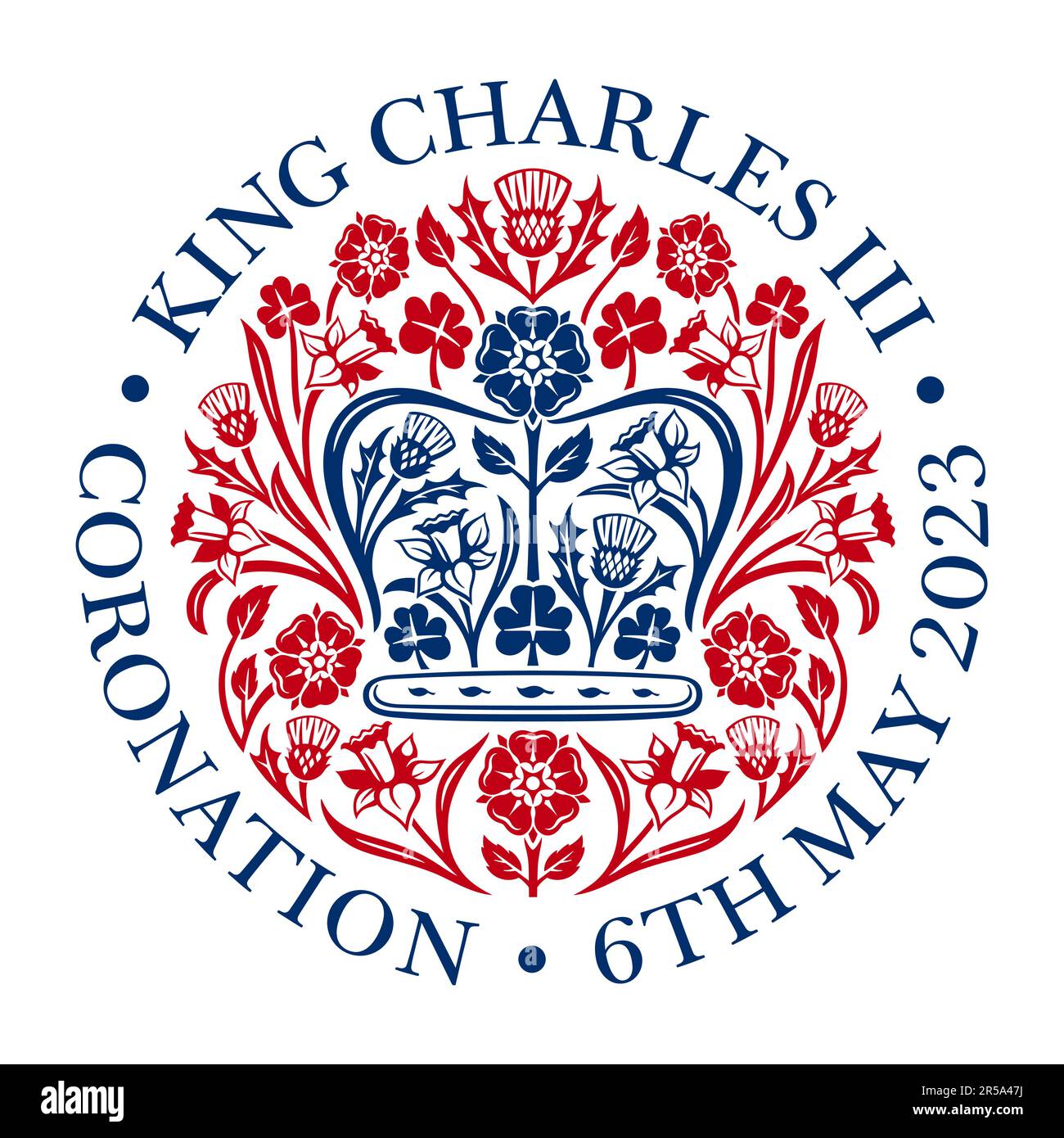 Emblem of the Coronation of King Charles III. Vector illustration Stock ...
