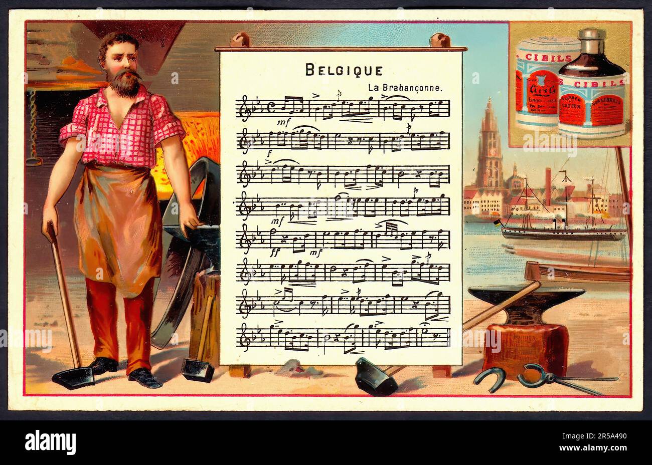 Belgian Anthem - Vintage Belgian Tradecard, Belle Epoque Era Stock ...