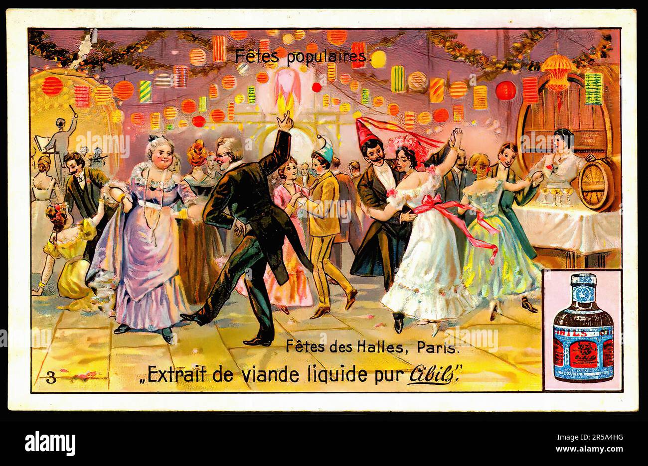 Dance Halls, Paris - Vintage Belgian Tradecard, Belle Epoque Era Stock ...