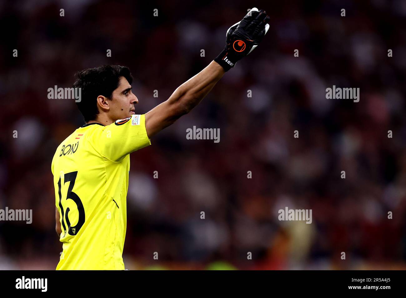 Bono Yassine Bounou of Sevilla FC gestures during the Uefa Europa ...