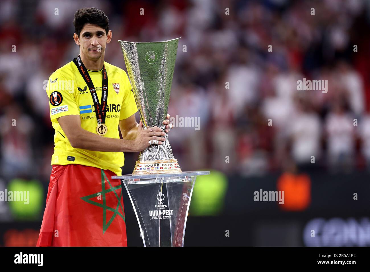 Bono Yassine Bounou Of Sevilla FC Celebrates At The End Of The Uefa Bono Yassine Bounou Of Sevilla FC Celebrates At The End Of The Uefa